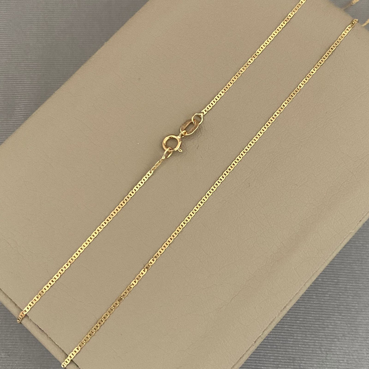 CADENA ITALY MINI PLANA ORO AMARILLO 18K 1,2 GR / 1 MM / 45 CM – Élite ...